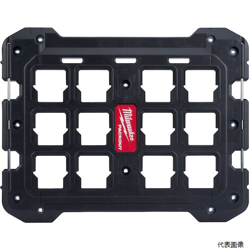 【特長】 ●耐衝撃性ポリマー製です。 ●壁面・床面取付可能です。 【仕様】 ●高さ(mm)：28 ●全長(mm)：594 ●品名：マウンティングプレート（M) ●厚さ(mm)：28 ●幅(mm)：467 ●すべてのPACKOUT収納ボックス...