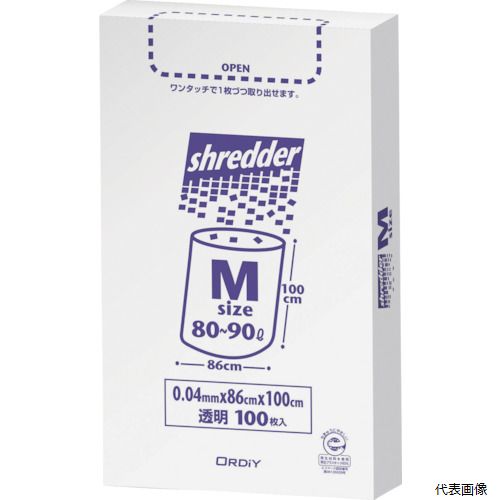 【特長】 ●シュレッダーのゴミ捨てを快適にしてくれるゴミ袋です。 【用途】 ●シュレッダーのゴミ袋に。 【仕様】 ●容量(L)：80 ●縦(mm)：1000 ●横(mm)：860 ●厚さ(mm)：0.04 ●色：透明 【材質／仕上】 ●LD...