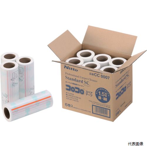 【特長】 ●オフィスでの使いやすさや作業効率を考えたすじ塗り粘着タイプです。 ●1巻あたりの長さを長くしたコンパクト設計で、取り替え回数とごみ量を削減できます。 ●環境配慮型のecoパッケージです。 【用途】 ●オフィス内の床掃除に。 ●テ...