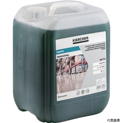 【特長】 ●床洗浄機用洗浄剤となります。 【用途】 ●衛生設備、商業施設、切削加工を行う工場施設、固い床面の定期清掃に。 【仕様】 ●品名：RM　752　10L ●幅(mm)：180 ●奥行(mm)：225 ●高さ(mm)：285 ●色：グ...