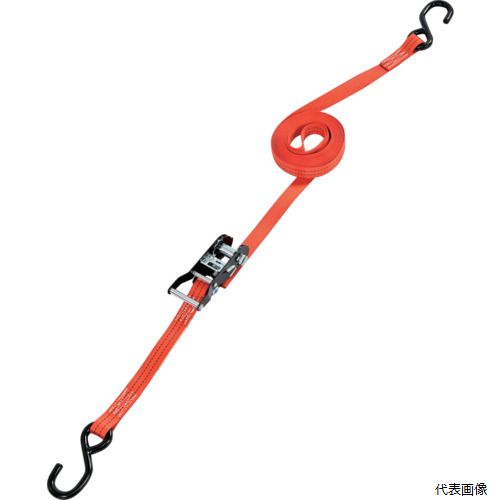 【特長】 ●ラチェット式（歯車式）で強力タイプのベルト荷締機です。 ●ワイドハンドル採用により、握りやすく、力が入れやすいので作業性が向上しております。 ●ポリエステル素材のベルトは、引張強度・耐久性・防腐性に優れ、長く安心してご使用いただ...