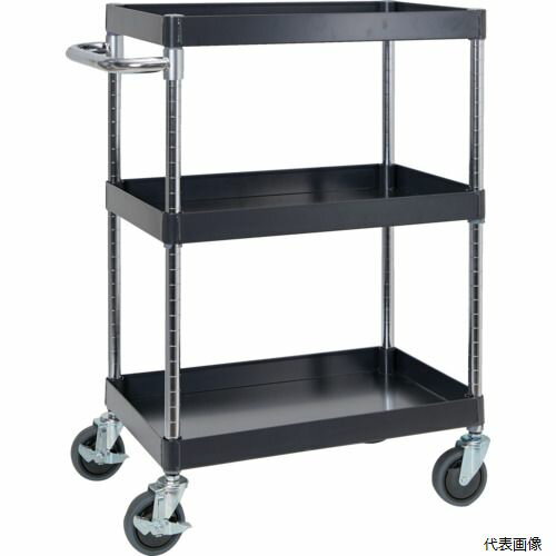【特長】 ●棚板は表・裏両面使え、ワンタッチブッシュの採用で組み立ても簡単です。※ブラック色は抗菌タイプではありません。 ●省音キャスターを使用した静かで滑らかな使い心地のパイプ式ワゴンです。 【用途】 ●工場・倉庫・店舗等 ●工具や書類な...