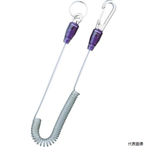 【特長】 ●ナスカン部に独自のコンパクトな樹脂金具を採用しています。 ●ワイヤーとポリウレタンがはく離しない一体成型加工品です。 【用途】 ●高所作業での工具落下防止に。 ●工具、計量小物の紛失防止に。 【仕様】 ●色：クリア ●芯径(mm...