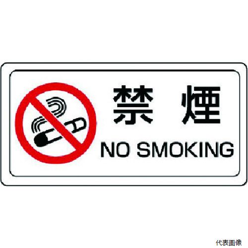 【特長】 ●粘着シールタイプなので、対象物へ簡単に貼り付けできます。 【仕様】 ●表示内容：禁煙 ●取付仕様：粘着シール ●縦(mm)：150 ●横(mm)：300 ●取付方法：粘着シール 【材質／仕上】 ●PVCステッカー 【入数】 ●1...