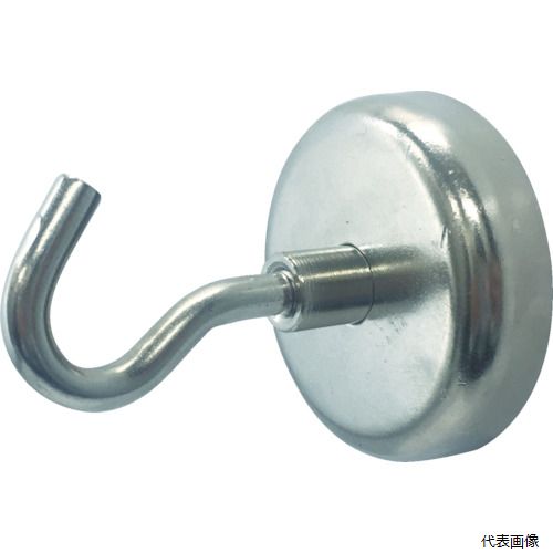 【特長】 ●ネオジム磁石を使用した強力タイプのマグネットフックです。 【用途】 ●壁面吊り下げ用。 【仕様】 ●平行耐荷重(kg)：13 ●垂直耐荷重(kg)：65 ●外径(mm)：48 ●厚さ(mm)：11 ●タイプ：フックねじ固定 ●吸...