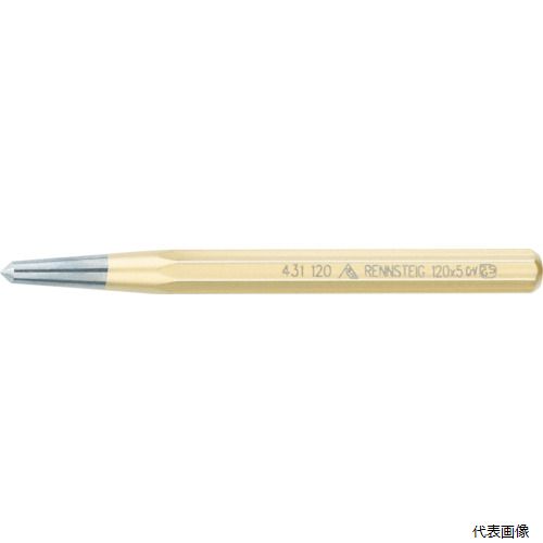 【特長】 ●高品質の鋼材を使用したセンターポンチです。 ●抜群の耐久性と高い作業性を発揮します。 【用途】 ●鉄板の穴の仮止めなど。 【仕様】 ●全長(mm)：120 ●幅(mm)：12 ●先端径(mm)：5 ●八角胴タイプ 【材質／仕上】...