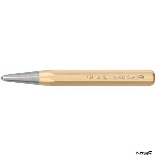 【特長】 ●高品質の鋼材を使用した、超硬チップ付きのセンターポンチです。 ●抜群の耐久性と高い作業性を発揮します。 【仕様】 ●全長(mm)：130 ●幅(mm)：14 ●先端径(mm)：4 ●硬度：HRA86 ●直径(mm)：14 【材質...