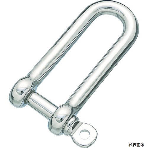 【特長】 ●L寸法が従来のシャックルの2倍の長さなので、用途が広がります。 【用途】 ●チェーン・ワイヤ・ロープ等の連結や、端末の金具のジョイントに使用。 ●使用荷重(kN)：4.12 ●ねじ径：W1/2 ●B(mm)：24 ●D(mm)：...