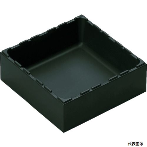 【特長】 ●汎用性のあるタイプです。 ●パーツ、部品の収納、保管に最適です。 ●ボックスの突起により積み重ね可能です。 ●組み合わせは自由自在です。 【用途】 ●キャビネット内、事務机内の整理整頓に。 【仕様】 ●色：ブラック ●外形寸法(...