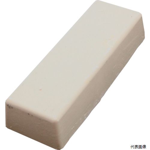 【特長】 ●中仕上研磨用です。 【用途】 ●フェルト・バフシリーズに塗りつけ傷取りおよび鏡面仕上げに。 ●ステンレス、銅など。 【仕様】 ●幅(mm)：135 ●奥行(mm)：45 ●高さ(mm)：30 ●砥粒：酸化アルミニウム ●色：白 ...
