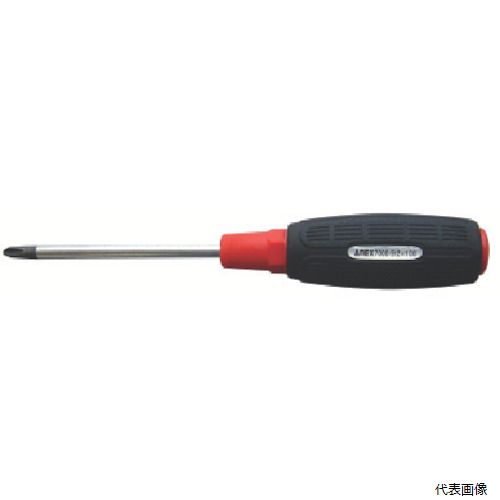 【特長】 ●滑りにくく力の入るスリット形状と六角形状(グリップエンド)です。 【仕様】 ●刃先：［［＋］］No.2 ●軸長(mm)：100 ●全長(mm)：217 ●先端マグネット：磁力あり ●グリップ色：黒、赤 ●先端：マグネット入り ●...