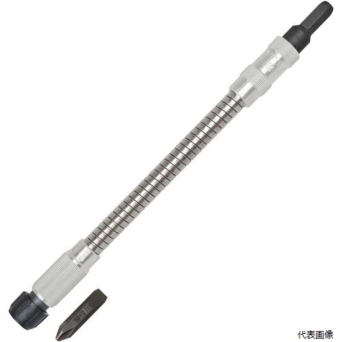 【特長】 ●フレキビット使用で壁際や奥まったネジ廻しも可能です。 ●握り易いクッショングリップハンドルで確実にトルクを伝達します。 【用途】 ●壁際や天井作業などに。 【仕様】 ●刃先：両頭［［＋］］No.2［［−］］6 ●全長(mm)：1...