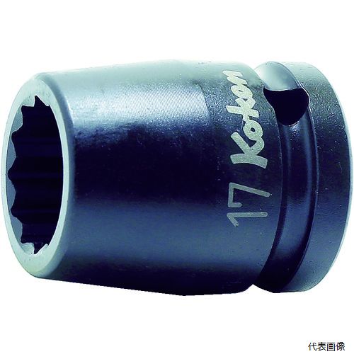 【特長】 ●ボルト／ナットに接する開口部(12角)はもちろんのこと、差し込み側の四角駆動部にも角を傷めずハイトルクを確実に伝える面接触のフラットドライブを採用しています。 【仕様】 ●差込角(mm)：12.7 ●対辺寸法(mm)：17 ●全...