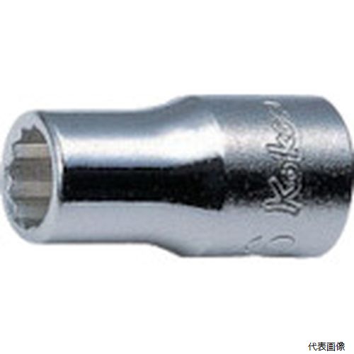 【特長】 ●ボルト/ナットに接する開口部（12角）はもちろんのこと、差し込み側の四角駆動部にも角を傷めずハイトルクを確実に伝える面接触のフラットドライブを採用しています。 【仕様】 ●差込角(mm)：6.35 ●対辺寸法(mm)：8 ●全長...