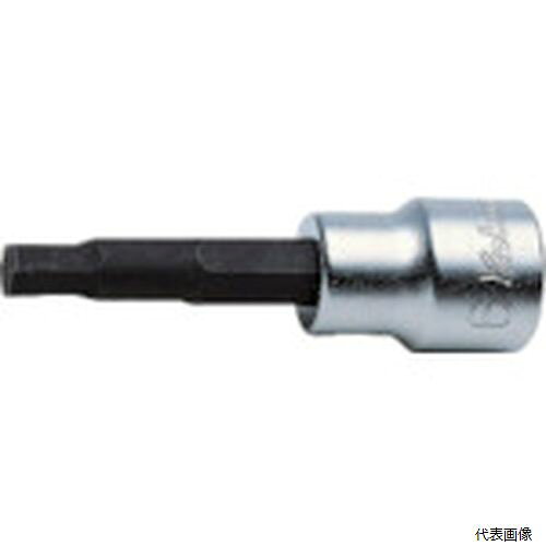 【特長】 ●6角穴付ボルト用のヘックスビットソケットです。 ●ラチェットハンドルを始めとする各種ハンドル類と組み合わせることにより、L型レンチでは不可能な箇所での作業が可能となります。 【仕様】 ●差込角(mm)：9.5 ●対辺寸法(mm)...