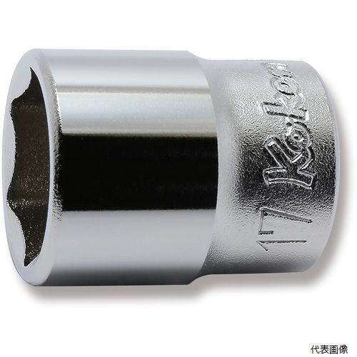 【特長】 ●ボルト/ナットに接する開口部（6角）はもちろんのこと、差し込み側の四角駆動部にも角を傷めずハイトルクを確実に伝える面接触のフラットドライブを採用しています。 【仕様】 ●差込角(mm)：9.5 ●対辺寸法(mm)：17 ●全長(...