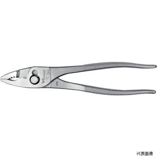 【特長】 ●薄型ヘッドと非対称ノコ刃で狭いところでも部品をガッチリ挟んで離しません。 ●新カシメ構造で耐久性が大幅にアップしました。 ●センター切断方式で軽い力で切れます。 ●2段階でスライド調整できます。 【仕様】 ●全長(mm)：207...