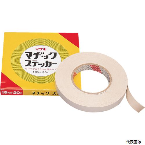 【特長】 ●高い接着力と保持力を発揮します。 【用途】 ●ガードマン2・ワイヤプロテクタ・エムケーダクトなどの床面施工に。 【仕様】 ●色：ホワイト ●幅(mm)：25.0 ●長さ(m)：20.0 ●厚さ(mm)：0.5 ●粘着力(N/10...