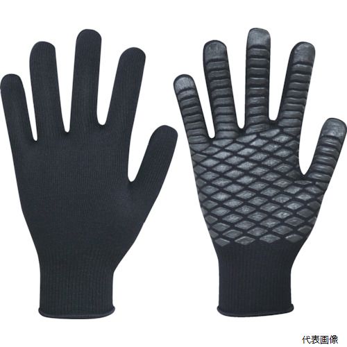 【特長】 ●やわらかな使用感です。 ●天然ゴムによる強力なすべり止めです。 【用途】 ●一般軽作業 【仕様】 ●色：ブラック ●サイズ：フリー ●ゲージ数：15 ●全長(cm)：21.0 ●手のひら周り(cm)：18.0 ●中指長さ(cm)...