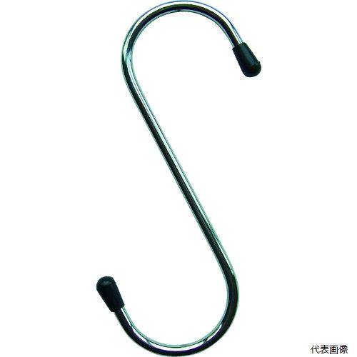 【特長】 ●ベーシックで安価なスチール製のSフックです。 【用途】 ●収納吊り金具として。 ●物の吊り下げ、引っ掛けとして。 【仕様】 ●使用荷重(kN)：0.08 ●色：クローム ●長さ(mm)：135 ●D(mm)：5 ●L(mm)：1...