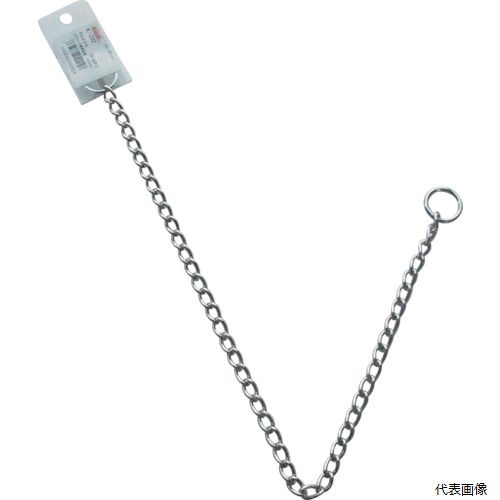 【特長】 ●切断済チェーンで両端に溶接リングが付いたタイプです。 ●ステンレス製で錆に強いです。 【用途】 ●連結部品。 ●盗難防止。 ●転倒防止。 【仕様】 ●全長(m)：0.45 ●線径d(mm)：2.0 ●内長P(mm)：8.7 ●内...