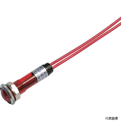 【特長】 ●抵抗器内蔵の高輝度LED表示灯です。 ●AC/DC100V用電源にダイレクトに接続できます。 ●長さ200mmのリード線(UL1430AWG24)付です。 ●飾り金具が添付されています。 【用途】 ●電源表示灯用。 ●電源のON...