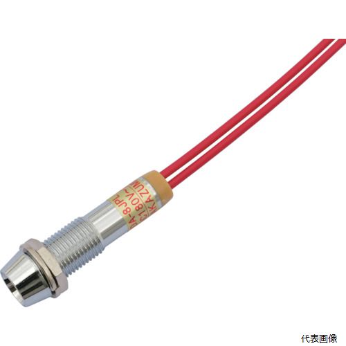 【特長】 ●抵抗器内蔵の高輝度LED表示灯です。 ●AC/DC200V用電源にダイレクトに接続できます。 ●長さ200mmのリード線(UL1430AWG24)付です。 【用途】 ●電源表示灯用。 ●電源のON、OFF表示灯。 【仕様】 ●レ...