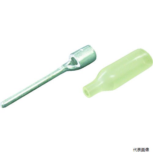 【特長】 ●裸棒形端子と絶縁キャップがセットになっております。 【用途】 ●軟銅のより線または、単線の電線を接続するために。 【仕様】 ●電線抱合範囲より線(［［MM2］］)：2.63〜6.64 ●電線抱合範囲AWG：12-10 ●色：黄透...