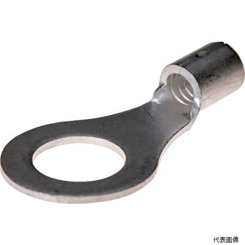【特長】 ●接触面（舌部）が丸く、ねじ固定用の取り付け穴がある裸圧着端子です。 【用途】 ●軟銅のより線または、単線の電線を接続するために使用します。 【仕様】 ●電線抱合範囲単線(mm)：1.82〜2.40 ●電線抱合範囲より線(［［MM...