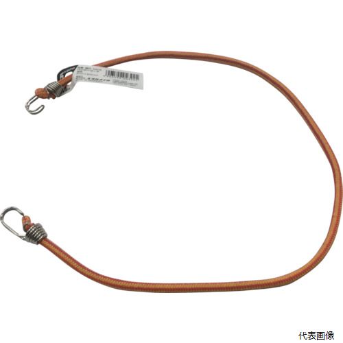 【特長】 ●伸縮性があり、周囲を糸で特殊織しています。 【用途】 ●荷物の仮留め、固定等 【仕様】 ●色：混色 ●長さ(m)：0.6 ●標準幅(mm)：5 ●両端フック金具付き 【材質／仕上】 ●中芯：天然ゴム ●被覆：PP ●金具：スチー...