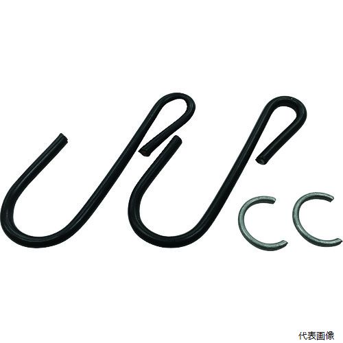 【特長】 ●丸ゴム専用の金具です。 【用途】 ●丸ゴムの先端金具 ●適合バンド幅(mm)：5.6〜8 ●セット内容：フック2個、止め金具2個 ●丸ゴム用タイプ 【材質／仕上】 ●スチール（メッキ仕上げ） 【入数】 ●1S/1式 他のサイズは...