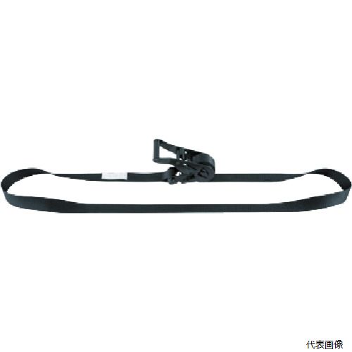 【特長】 ●簡単な操作で確実な荷締め作業ができます。 ●黒で統一されているため、舞台設営や音響設備などに最適です。 【用途】 ●荷物の固定、締め付けに。 ●最大使用荷重(t)：0.6 ●ベルト長さ(m)巻取側：6.0 ●ベルト寸法(mm)幅...