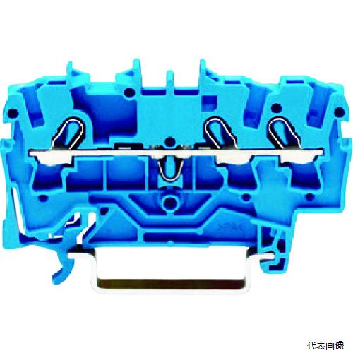 【特長】 ●スプリング式端子台で省工数、省スペース、緩みなく増し締め不要です。 ●単線およびフェルール付より線は電線を差し込むだけで結線可能です。 【用途】 ●制御盤内、中継箱内の電線接続用に。 【仕様】 ●色：ブルー ●長さ(mm)：5....