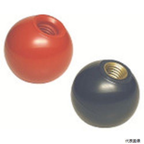 【仕様】 ●外径(mm)：40 ●ねじ寸法：M12×1.75 ●ねじ深さ(mm)：18 ●プラスチック握り玉 【材質／仕上】 ●グリップ：ABS樹脂レッド ●芯金：黄銅(C3604B) 【注意】 ●接着剤使用の際は、ABS樹脂適応のものをご...
