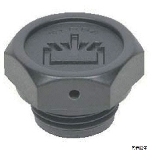 【特長】 ●通気穴付きのオイルプラグです。 ●使用温度はmax.130℃min.-30℃です。 【仕様】 ●厚さ(mm)：22 ●取付ねじ径：G1 ●ねじ長さ(mm)：13 ●耐熱温度(℃)：130 ●二面幅寸法(mm)：38 ●色：ブラッ...