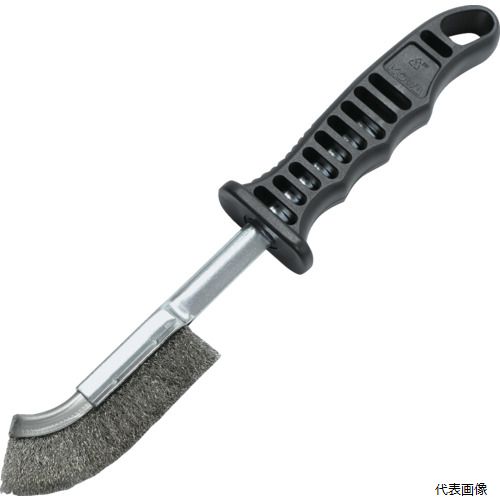 【特長】 ●グリップが樹脂タイプで握りやすいです。 【用途】 ●狭い部分の研磨に。 【仕様】 ●毛材：ステンレス ●行数(行)：1 ●線径(mm)：0.1 ●植付(mm)：60 ●毛丈(mm)：18 ●全長(mm)：225 ●幅(mm)：3...