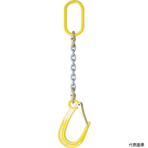 【特長】 ●フック、チェーン、リングを接続済みですのですぐにご使用いただけます。 ●ファンドリーフックは口幅が広くふところが大きいので、直接敷き鉄板や径の太い物などを引っ掛けることができます。 ●安全タグ付きです。 【用途】 ●敷鉄板の吊り...
