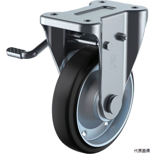 【特長】 ●標準的な大型キャスターで重量物の運搬に数多く使用されています。走行性に優れたゴム車輪を使用しています。 ●台車ワゴンに使用されています。 【用途】 ●台車、ワゴンなどに。 【仕様】 ●許容荷重(daN)：250 ●許容荷重(kg...