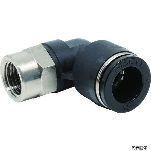 【特長】 ●機種を豊富に取り揃え、あらゆる空気圧配管に対応します。 ●機種により取付け後、チューブの取出角度が変えられます。 ●条件により、水を流すことも可能です。 ●適合チューブ外径D(mm)：12 ●接続口径：Rc1/4 ●六角対辺(m...