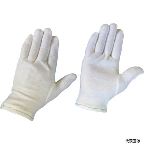 【特長】 ●綿100％の為、吸汗性や装着感に優れています。 ●静電気の発生を抑えます。 ●インナー手袋としても使用できます。 【用途】 ●品質管理用。 【仕様】 ●色：ホワイト ●サイズ：S ●全長(cm)：21 ●手のひら周り(cm)：1...