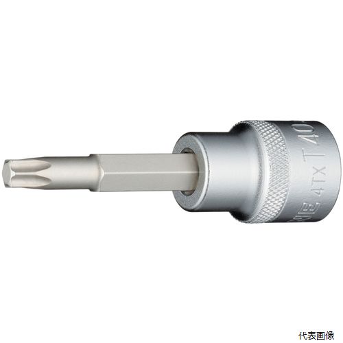 【特長】 ●強力タイプです。 ●早回しに便利なローレット加工仕上げです。 【用途】 ●T型トルクスねじの締付け、緩め作業用。 【仕様】 ●呼びNo.：T40 ●先端寸法(mm)：6.60 ●差込角(mm)：12.7 ●全長(mm)：74 ●...