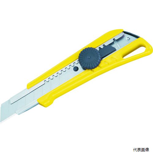 【特長】 ●強力ネジ式ロックです。 ●ボディ内に2枚の替刃を内蔵できます。 ●頑丈な0.8mm厚ブレードホルダーを採用しました。 ●刃が滑り出ないピッチ送り方式を採用しました。 【用途】 ●厚物切断用カッター 【仕様】 ●全長(mm)：15...