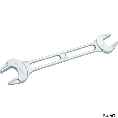 【特長】 ●メーカー比で20％以上軽量化するとともに省資源を目指した工具です。 ●JISS級です。 【用途】 ●ネジの締結作業。 ●長時間にわたる作業。 【仕様】 ●二面幅寸法(mm)：13×17 ●全長(mm)：160 ●板厚(mm)：6...