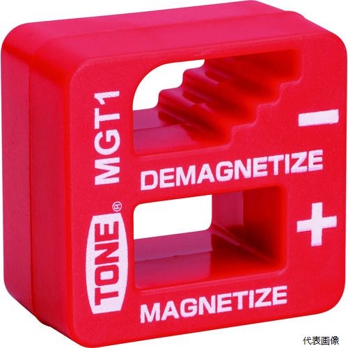 【特長】 ●ドライバー、六角レンチなどの先端部を本体に差し込み、擦るだけで着磁・脱磁が可能です。 ●＋の部分で擦ると磁化、−の部分で擦ると磁力を取ることが可能です。 【用途】 ●工具の着脱磁に。 【仕様】 ●奥行(mm)：29 ●高さ(mm...