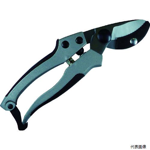 【特長】 ●ハードクローム製で、サビに強い剪定ハサミです。 ●くい込みが良く、少ない力で楽に切れる両刃タイプです。 ●ハードクローム製でサビに強い剪定鋏です。 【用途】 ●剪定用。 【仕様】 ●切断能力(mm)：15 ●刃長(mm)：45 ...