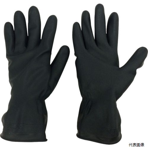 【特長】 ●突き刺し、引き裂きに強く柔らかい天然ゴム製です。 ●手袋内面は特殊パイル加工により着脱がスムーズです。 【用途】 ●清掃作業など。 【仕様】 ●色：ブラック ●サイズ：LL ●全長(cm)：28.8 ●手のひら周り(cm)：25...