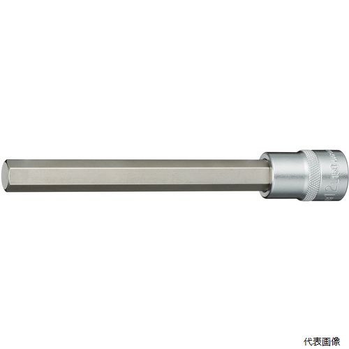 【特長】 ●超ロングタイプのため、今まで作業できなかった奥深い箇所の六角穴付ボルトの着脱に便利です。 ●早回しに便利なローレット加工仕上げです。 【仕様】 ●差込角(mm)：12.7 ●対辺寸法(mm)：12 ●ビット長さ(mm)：115 ...