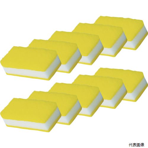 【特長】 ●10個入のお買い得パックです。 ●泡立ちの良いウレタンスポンジの両面にナイロン不織布を貼り合わせたスポンジです。 ●抗菌防臭加工を施しているためスポンジに付いた雑菌の増殖を抑制します。 ●色：イエロー ●縦(mm)：110 ●横...