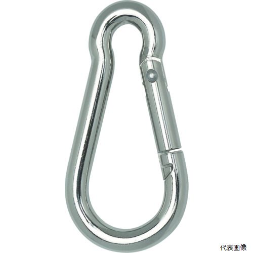 【特長】 ●国内製造の高品質なカラビナです。 ●手作業で最終調整をしているので、滑らかな開閉を実現しています。 ●素手にも優しいニッケルメッキ仕上げです。 ●アルミ合金製に比べて耐摩耗性に優れています。 【用途】 ●チェーン・ワイヤ・ロープ...