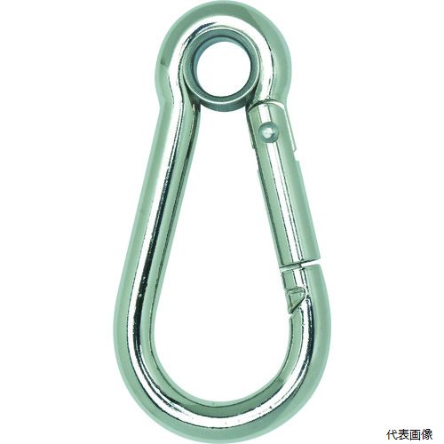 【特長】 ●国内製造の高品質なカラビナです。 ●手作業で最終調整をしているので、滑らかな開閉を実現しています。 ●素手にも優しいニッケルメッキ仕上げです。 ●アルミ合金製に比べて耐摩耗性に優れています。 【用途】 ●チェーン・ワイヤ・ロープ...